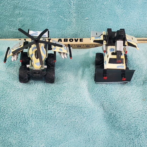 Toys | 2 Vintage 199s Friction Toy Cars Camo Army Van With Guns ...